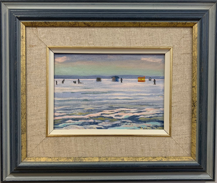 02 - Ice Fishing, Arnprior 1994 (5x7 in. oil on canvas, framed) – Aleta ...
